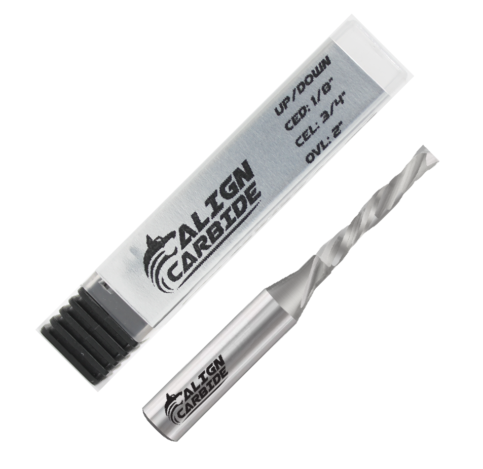 UP Down (Compression) Router Bit, 1/8 Inch Cutting Diameter, 1/4 Inch